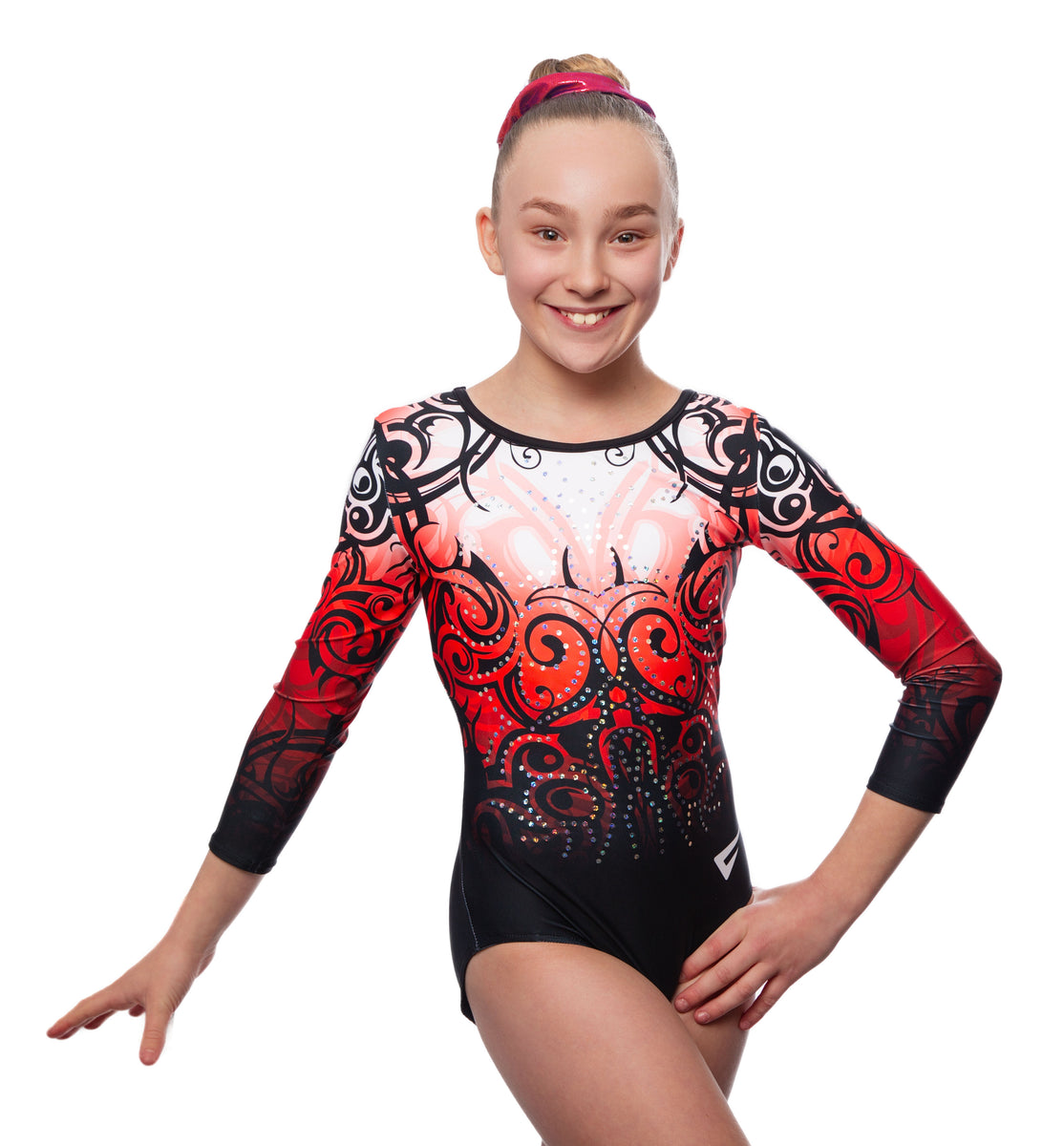 Andromeda Red Long Sleeve Deluxe Gymnastics Leotard – Velocity Pro Sport