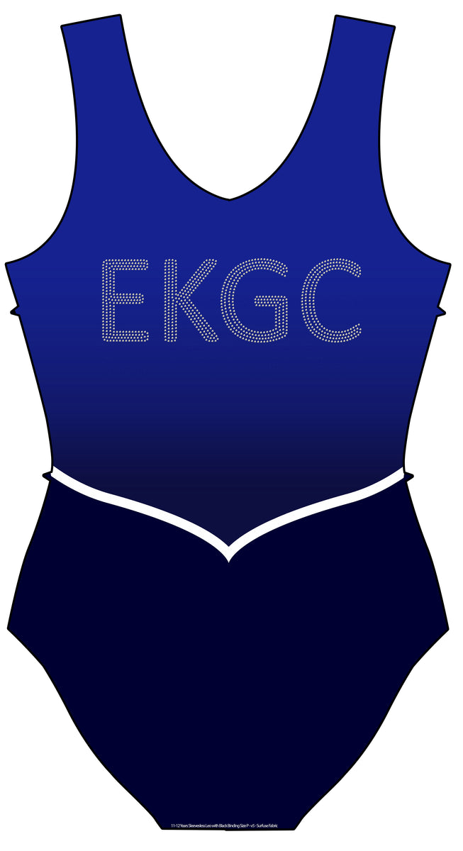 East Kilbride Medea Blue Sleeveless Girls Training Gymnastics Leotard Velocity Pro Sport